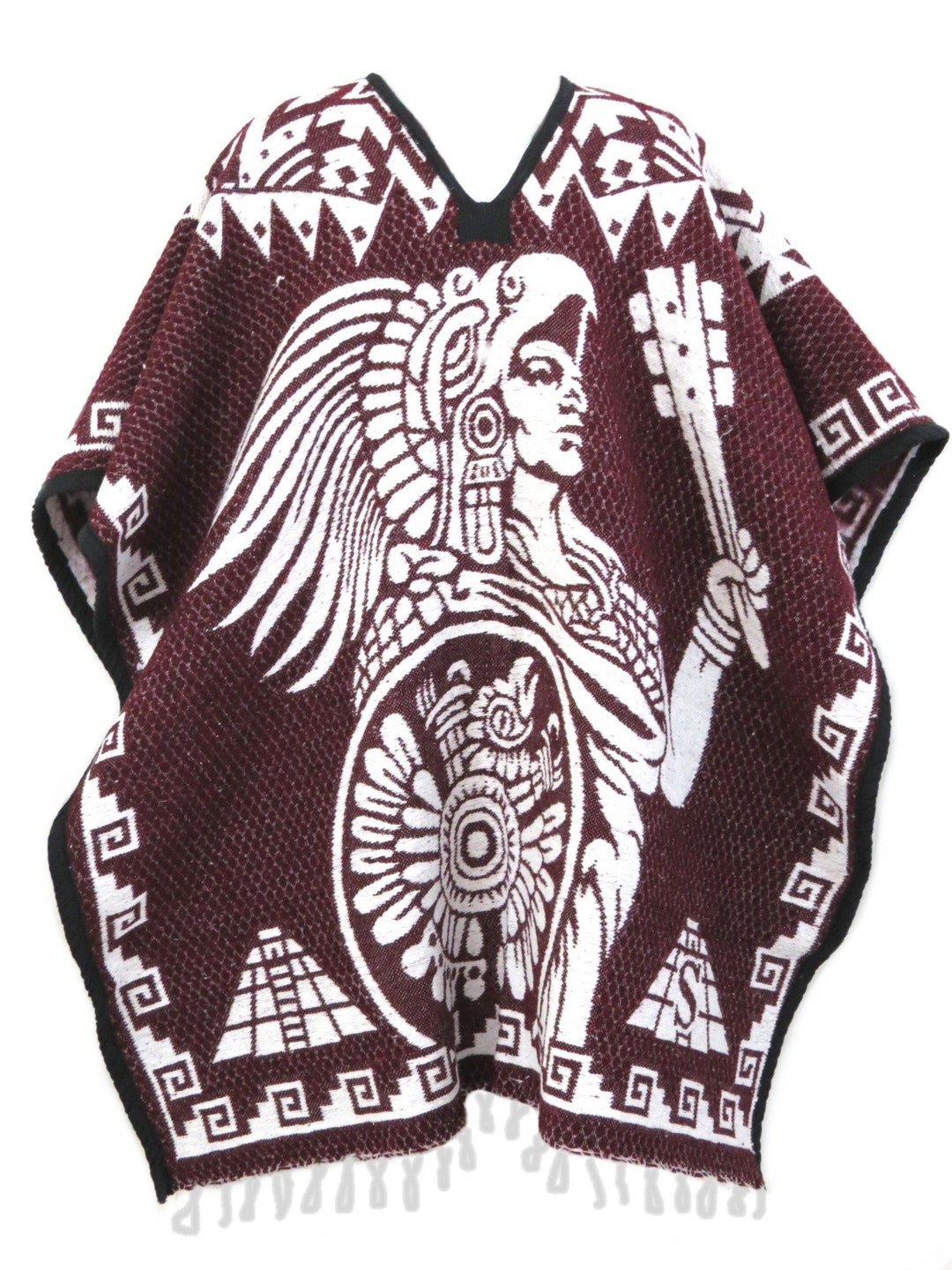 Traditional Mexican Poncho Aztec Warrior Sacrifice Adult Unisex ...