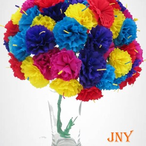 Mexican Paper Flowers Carnation Bunch 60 Flowers per Bunch Mexican ...