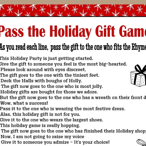 Christmas Pass the Parcel Party Game Xmas Party Printable - Etsy Australia