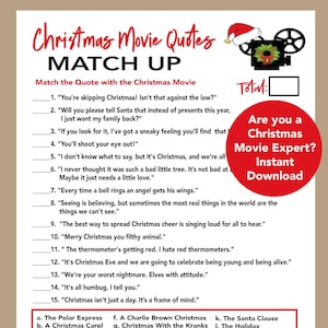 Christmas Movie Quotes Trivia Game, Christmas Party Printable Game ...