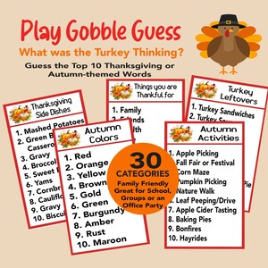 Thanksgiving Game, Thanksgiving Group Game, 2025 Thanksgiving Trivia ...