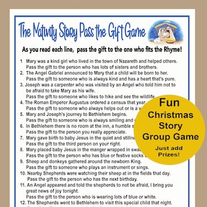 Nativity Pass the Gift Game, Nativity Game, Christmas Story Game ...