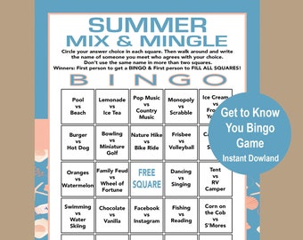 Icebreaker Bingo Mix and Mingle Icebreaker Summer Group - Etsy