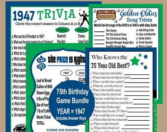 75th Birthday Games | Etsy