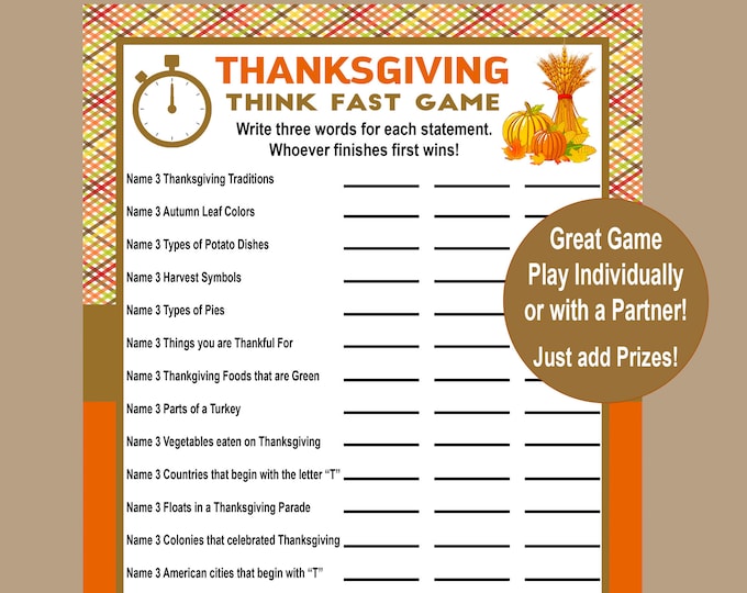 Thanksgiving Jeopardy Game, Thanksgiving Trivia Game, Activities for ...