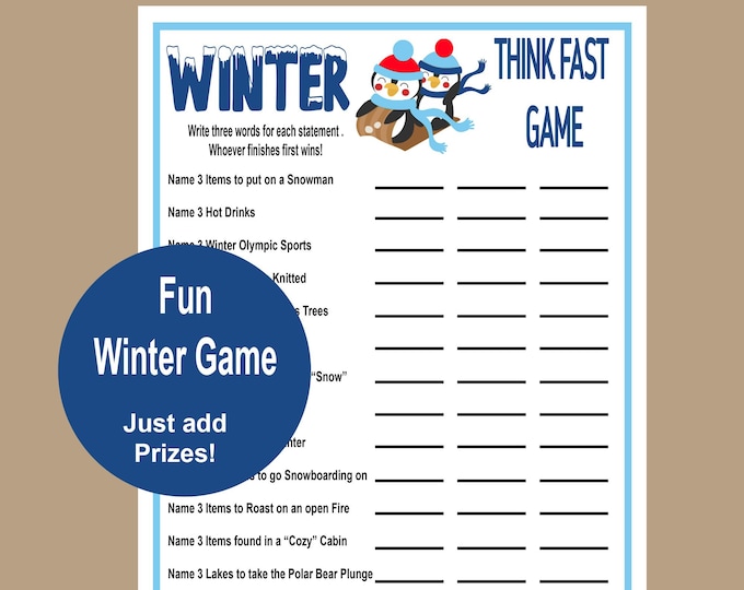 Winter Trivia Game, Winter Jeopardy, Winter Seniors Game, Winter School ...