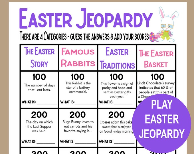 Holiday Trivia Game, Christmas Jeopardy, Holiday Jeopardy Trivia Game ...