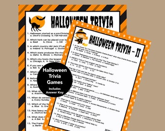 Halloween Trivia Games, Fun Printable Halloween Party Games, Kids Teen ...