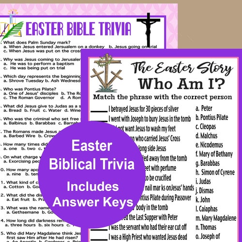 Easter Religious Games Easter Bible Trivia Easter Printable - Etsy
