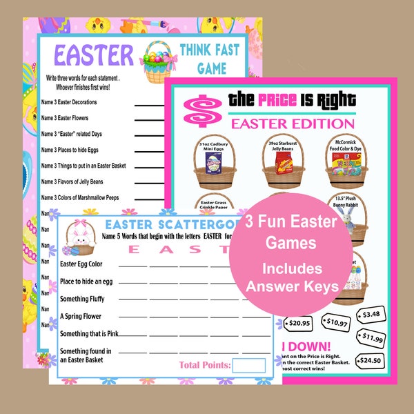 Easter Trivia Cards - Etsy