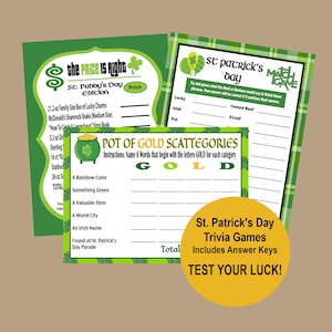 St Patricks Day Trivia Games, St Patricks Day Printables, St Patrick's ...