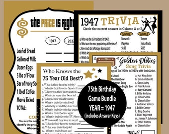 75th Birthday Games | Etsy