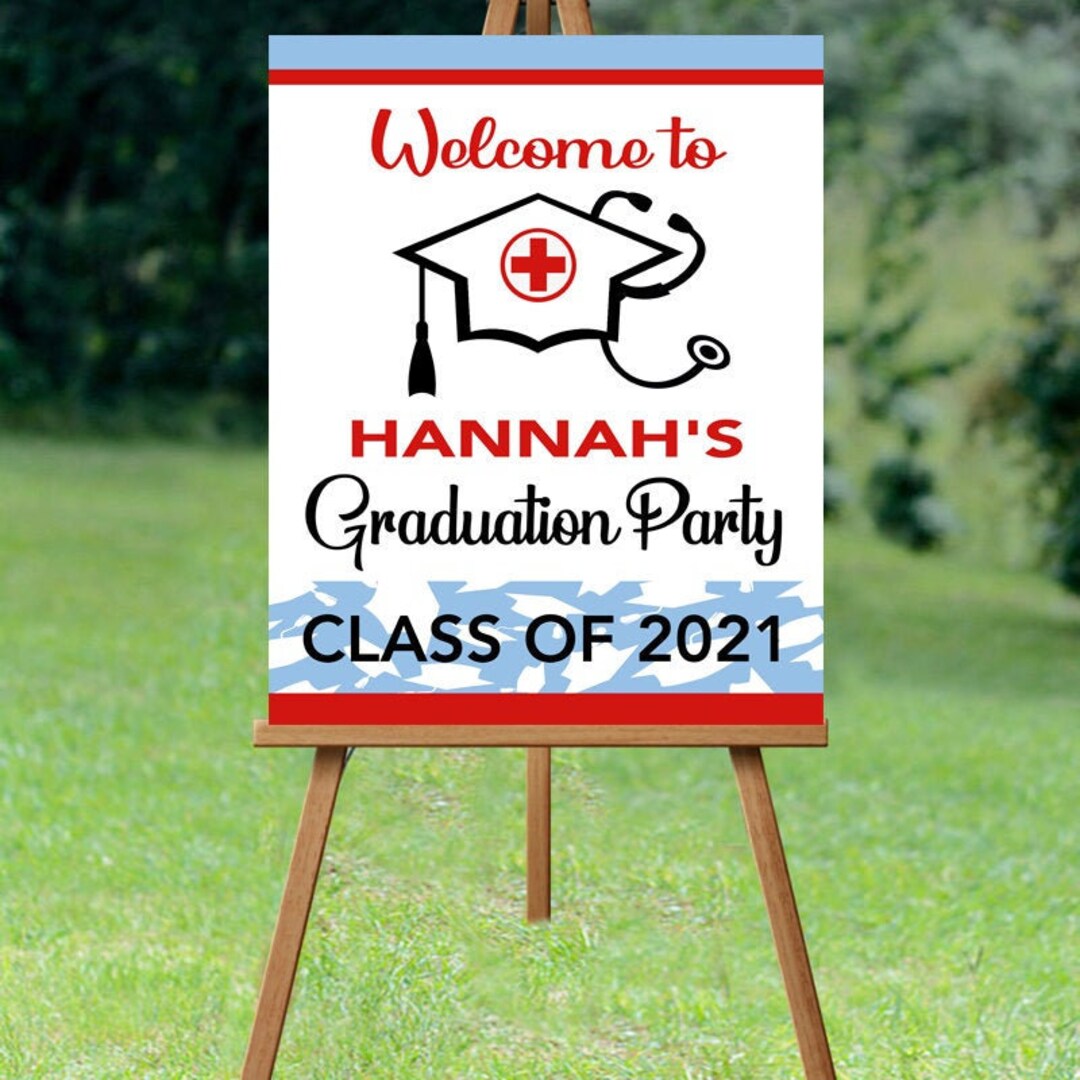 Nurse Graduation Welcome Sign, Nursing Graduation Party, Graduation ...