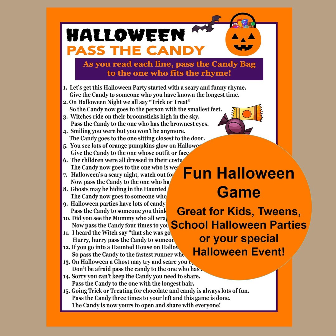 Halloween Game for Kids, Halloween Pass the Present Game, Halloween ...