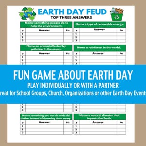 Earth Day Family Feud Game, Earth Game Trivia, Earth Day Quiz for ...
