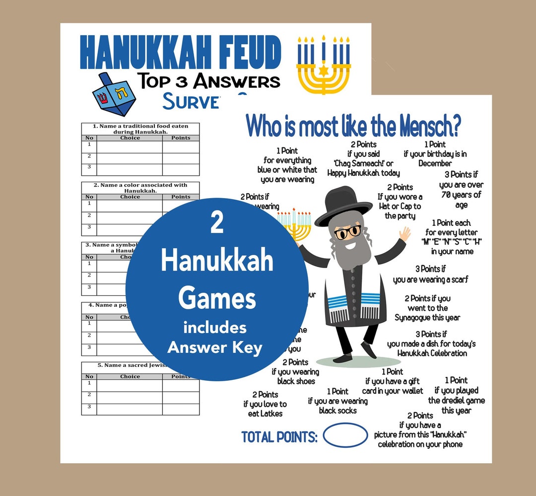 Hanukkah Feud Game, Hanukkah Trivia Game, Hanukkah Party Games for ...