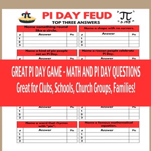Pi Day Family Feud Game, Printable Pi Day Game for Kids and Adults ...
