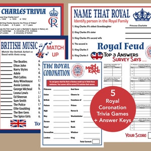 King Charles Coronation Trivia Games, Royal Coronation Games, King ...