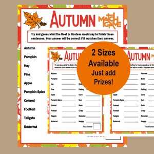 Autumn Trivia Game, Autumn Finish the Phrase Game, Fall Icebreaker Game ...