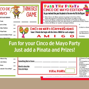 Cinco De Mayo Trivia Party Game, Mexican Party Games, Fun Cinco De Mayo ...