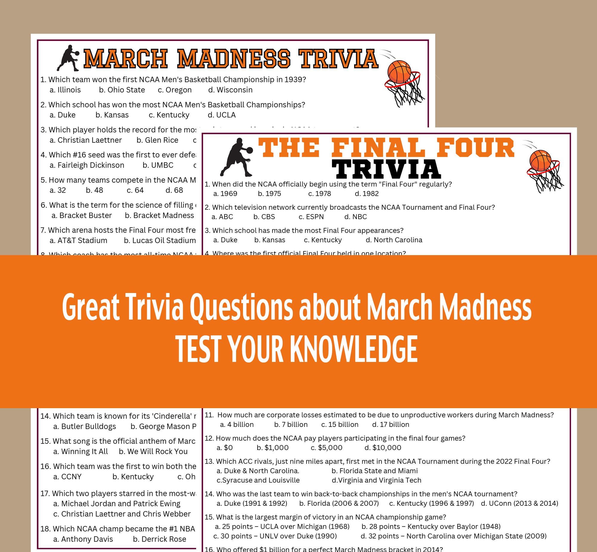 March College Basketball Trivia Games, Final Four Trivia Questions ...
