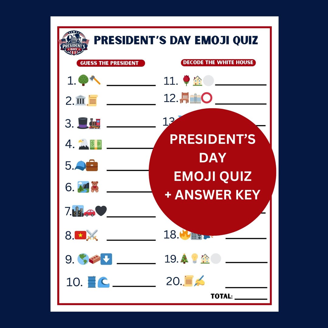 President’s Day Emoji Quiz – Fun Classroom & Party Game, Presidents Day ...