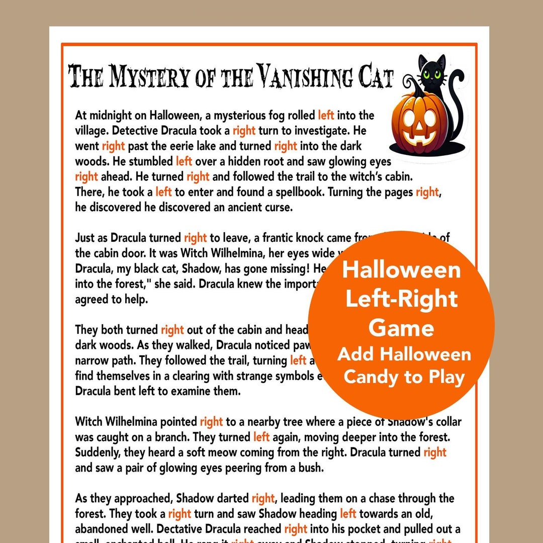 Halloween Left Right Game, Halloween School Game, Halloween Party Game ...