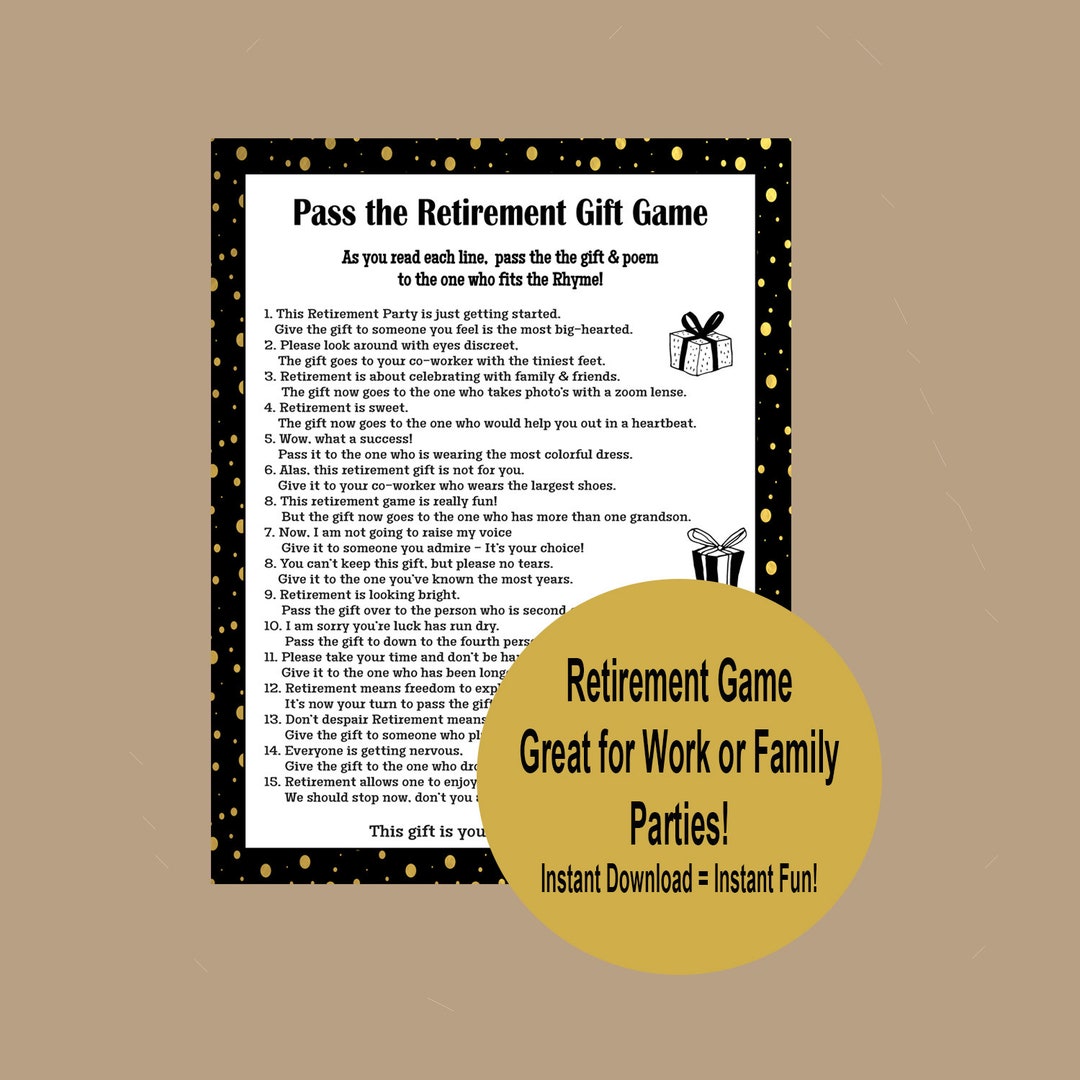 Retirement Game, Retirement Party Game, Teacher Retirement Party Game ...