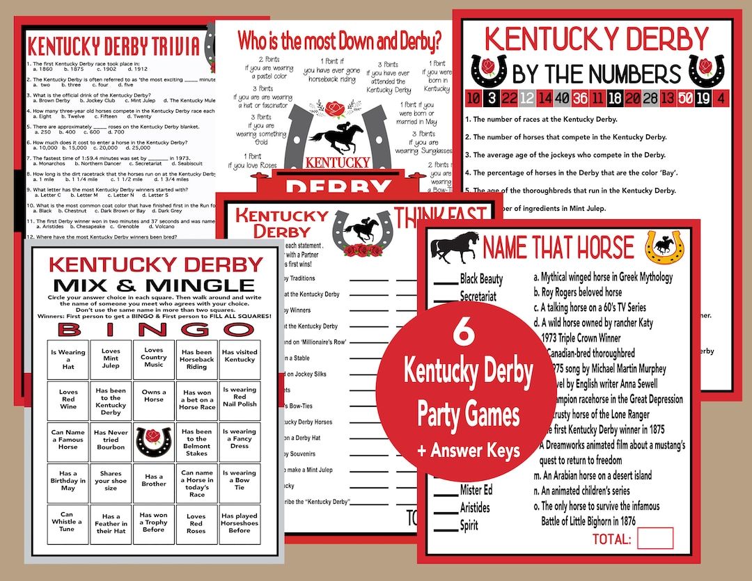 Kentucky Derby Games for Party, Kentucky Derby Trivia Games, Kentucky ...