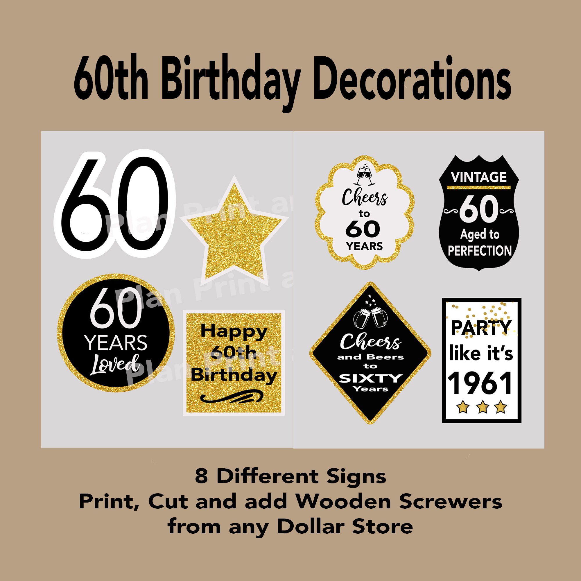 60th Birthday Table Decorations 60 Birthday Party Decor 1961 | Etsy