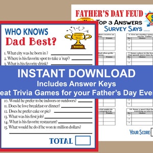 Father's Day Game, Father's Day Trivia Game, Father's Day Feud Game ...