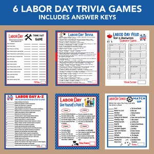 Labor Day Games, Labor Day Trivia, Labor Day Facts Quiz, Family BBQ ...
