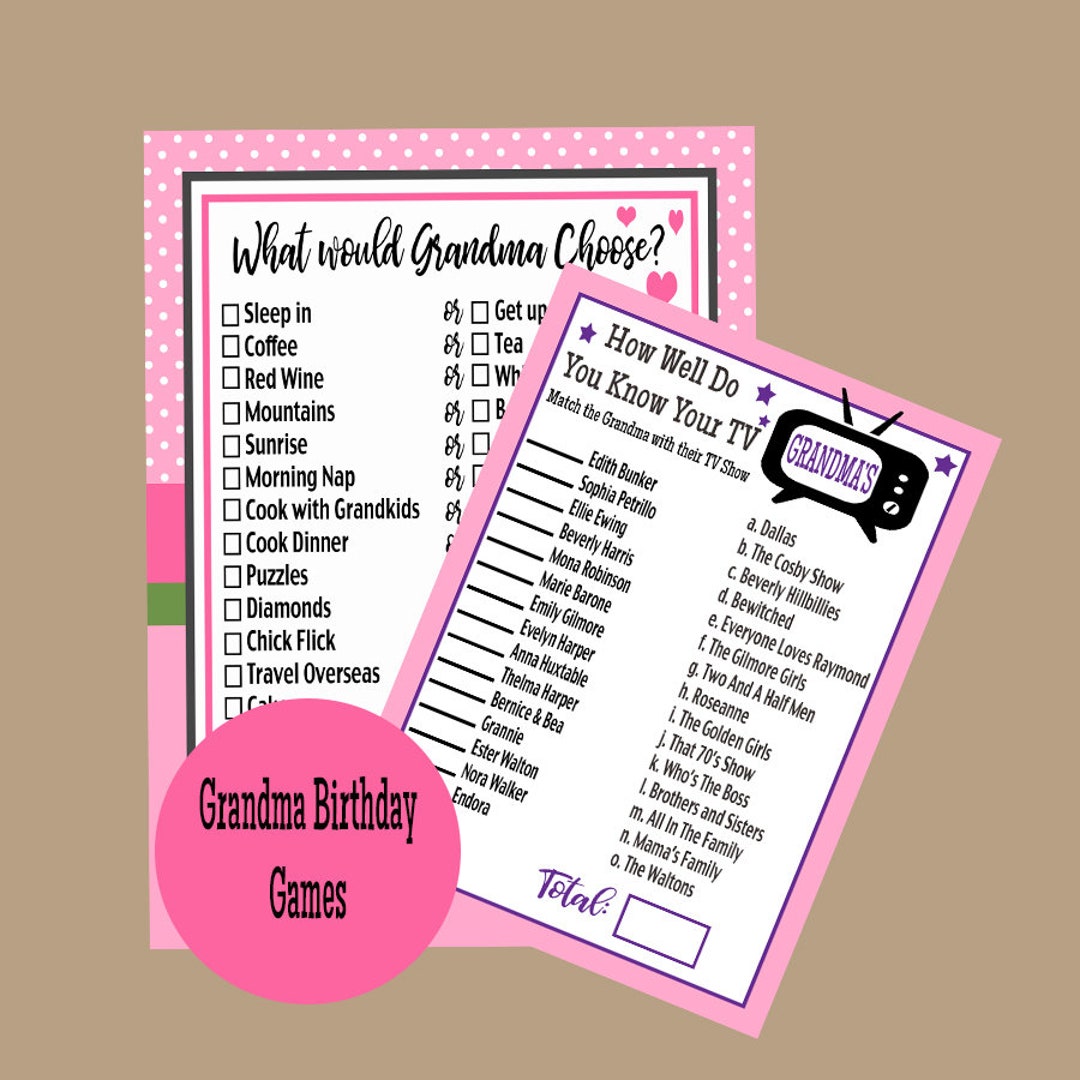 Birthday Party Games, Grandma Birthday Party, 1934, 1944, 1949, 1954 ...