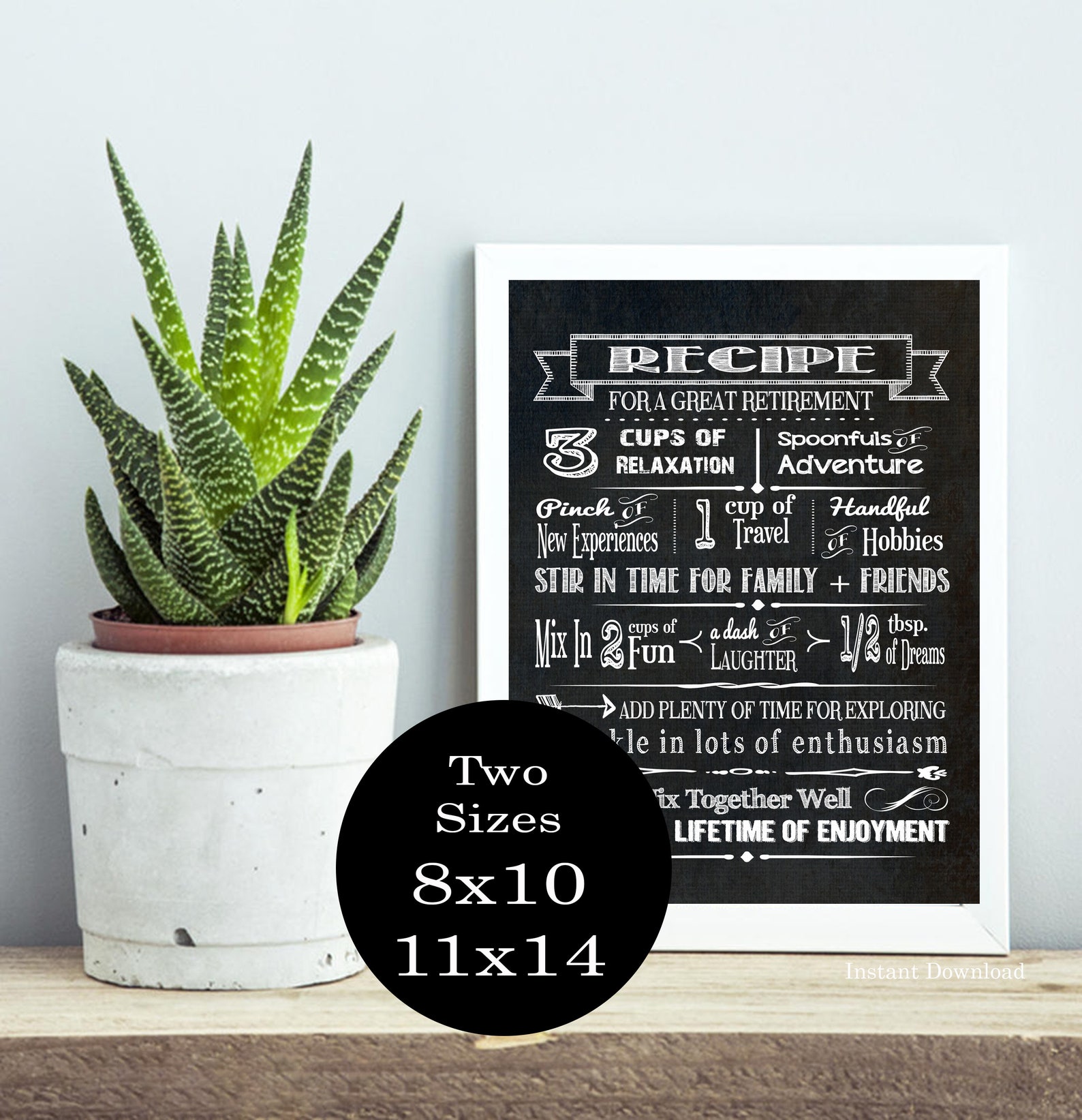 Retirement Gift, Retirement Printable, Recipe for a Great Retirement ...