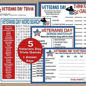 Veterans Day Games, Veterans Day Trivia, Patriotic Games, American ...