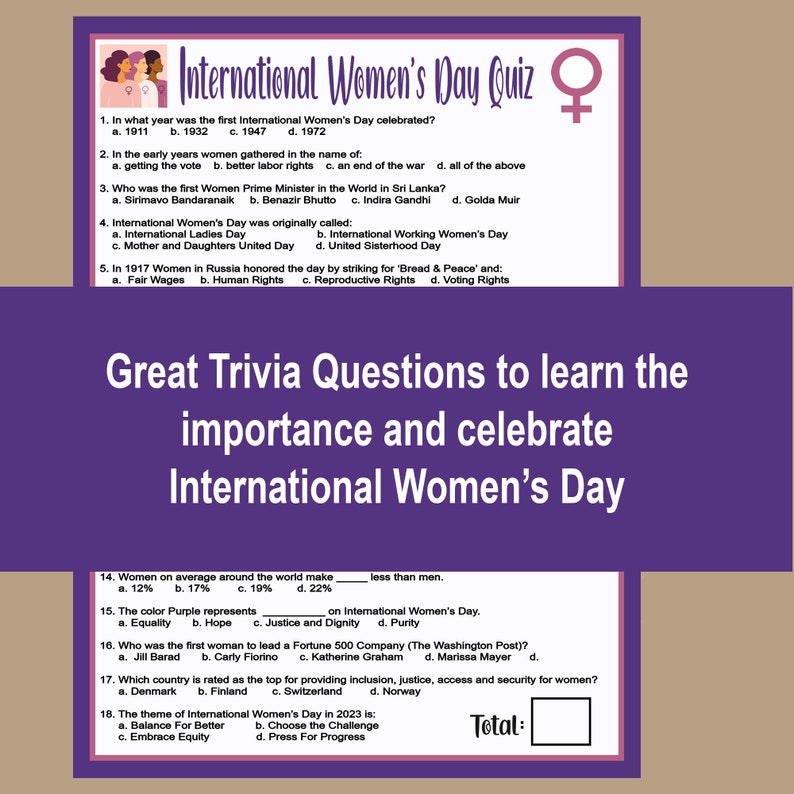 Women's History Month Trivia Famous Women Trivia March - Etsy Canada