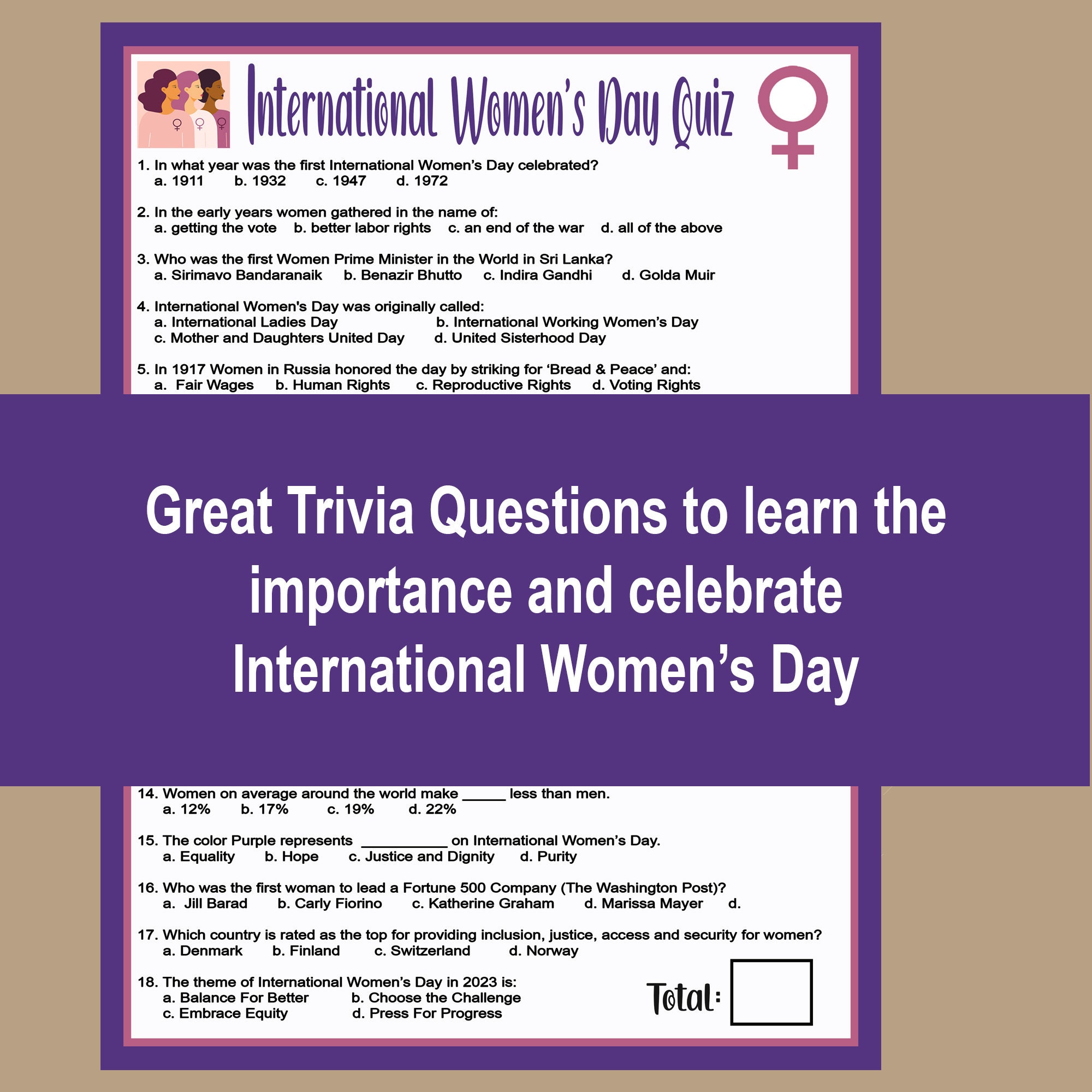 Women's History Month Trivia Famous Women Trivia March - Etsy Canada