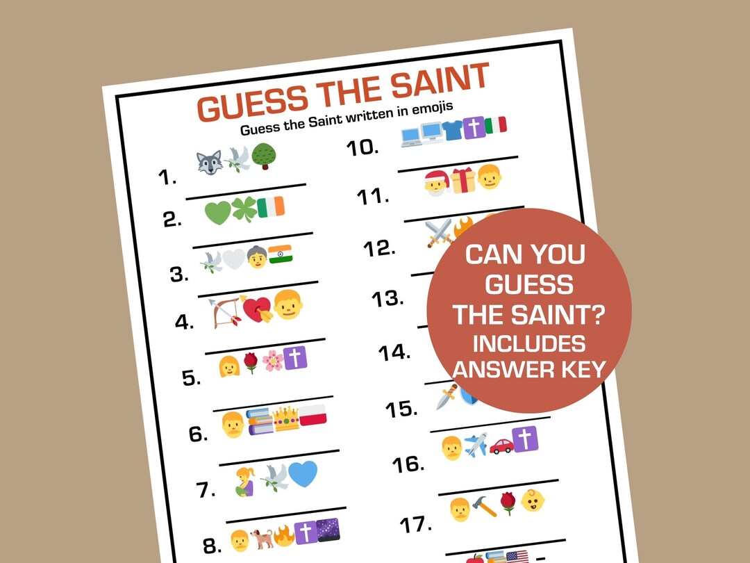 All Saints Day Emoji Trivia Game, All Saints Day Activity, Catholic ...