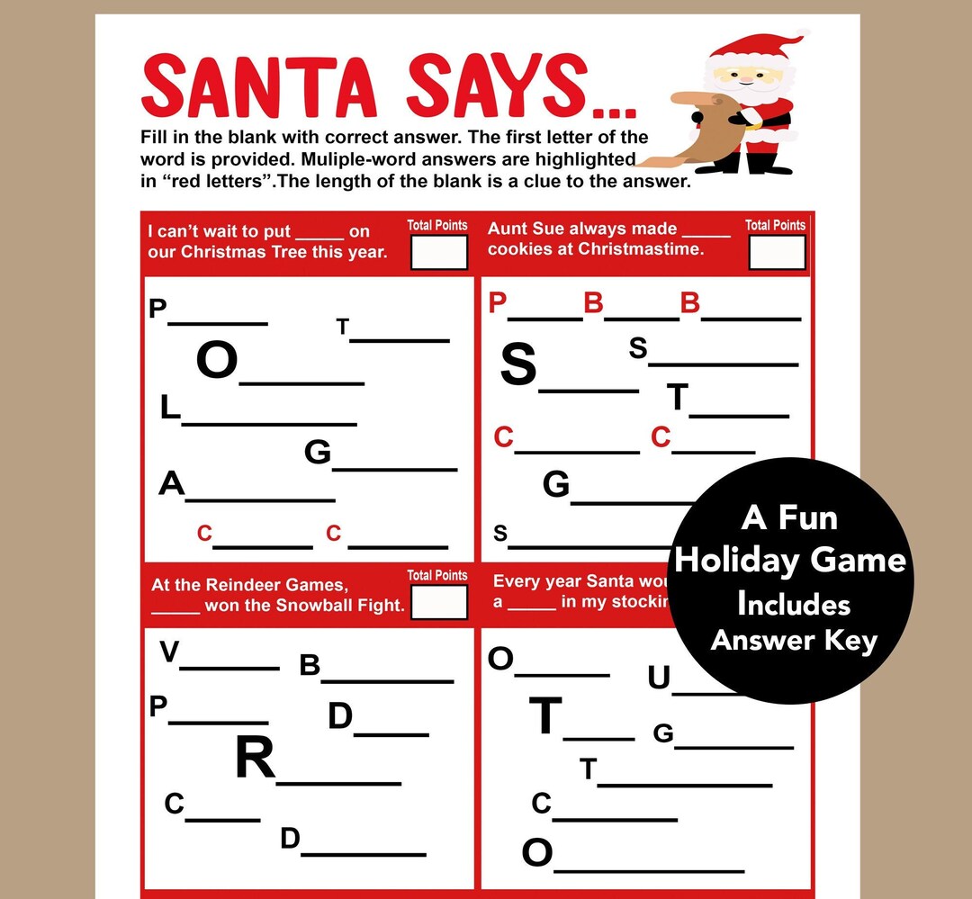 Christmas Games, Christmas Trivia Party Game, Holiday Dinner Games ...