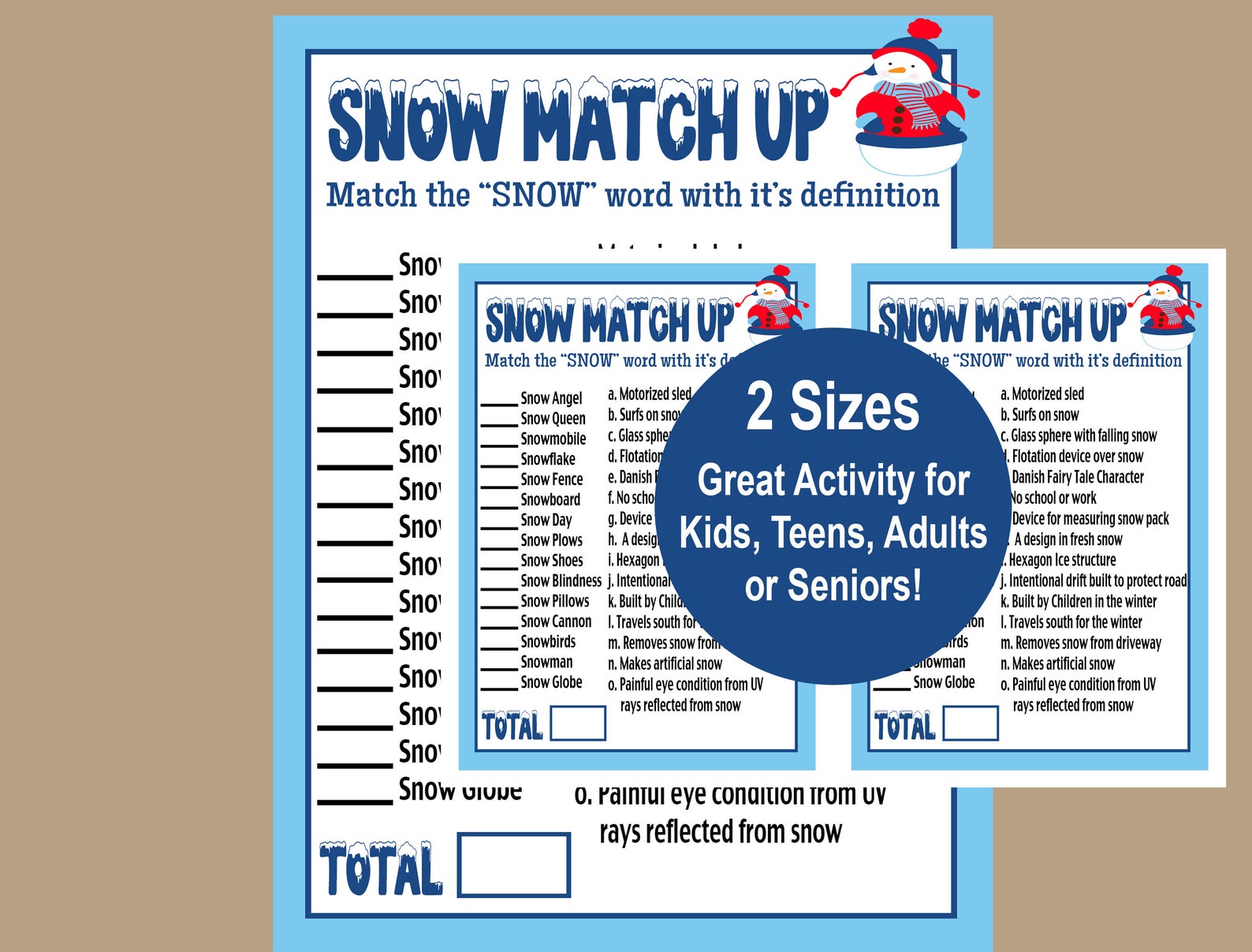 Winter Game Wintertime Activity for Kids Winter Snow Trivia - Etsy