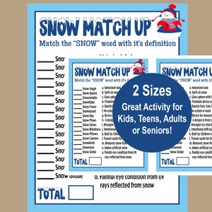Winter Game, Wintertime Activity for Kids, Winter Snow Trivia Game ...