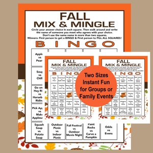 Icebreaker Bingo, Mix and Mingle Icebreaker, Fall Group Game, Teen ...