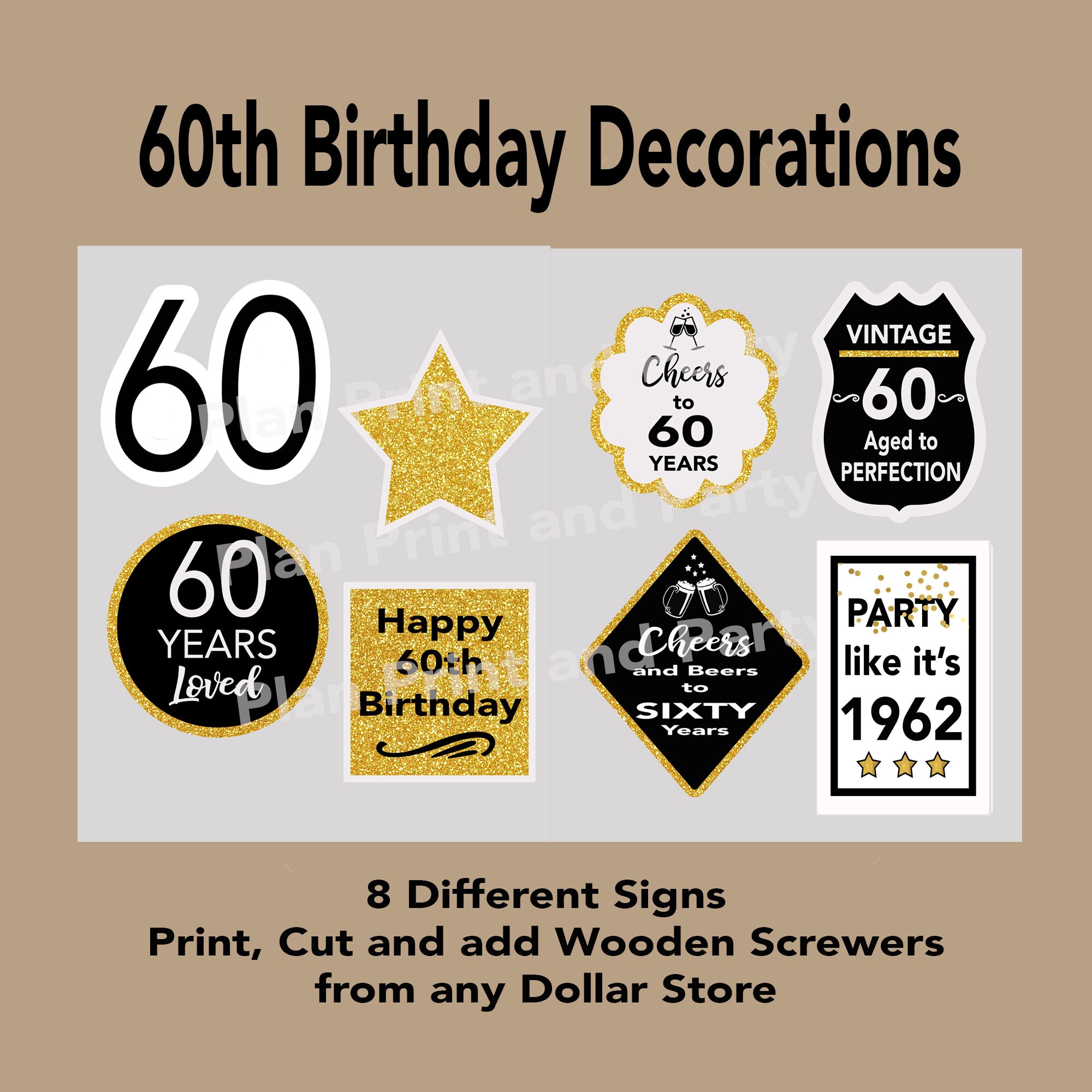 60th Birthday Table Decorations 60 Birthday Party Decor 1962 - Etsy Canada