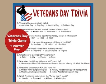 Veterans Day Games for Kids Printable Veterans Day - Etsy