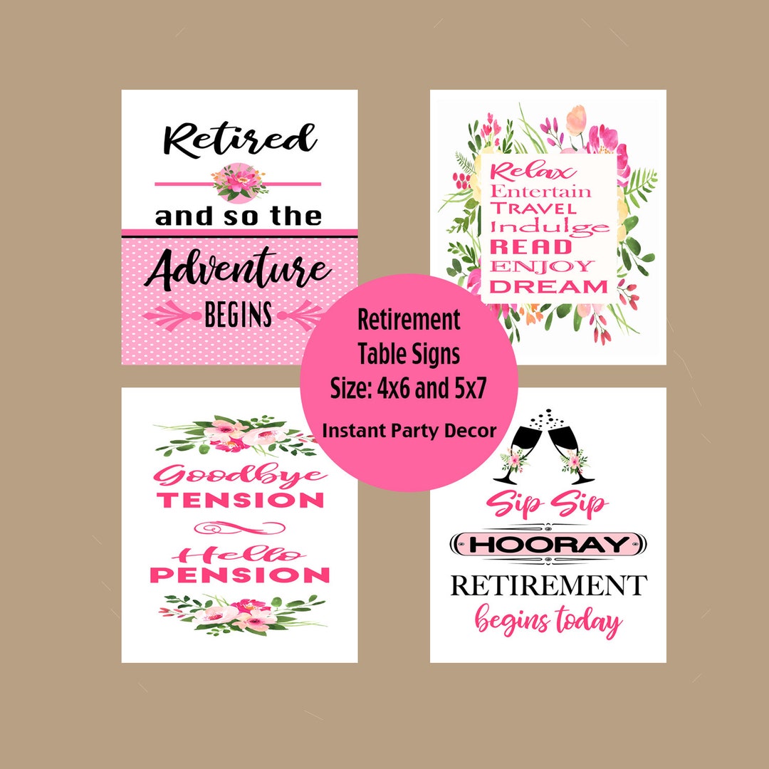 Retirement Table Signs, Retirement Party Decor, Teacher Retirement ...
