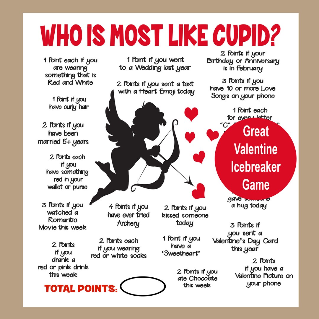 Who is Most Like Cupid, Valentine Icebreaker, Group Game, Work Game ...