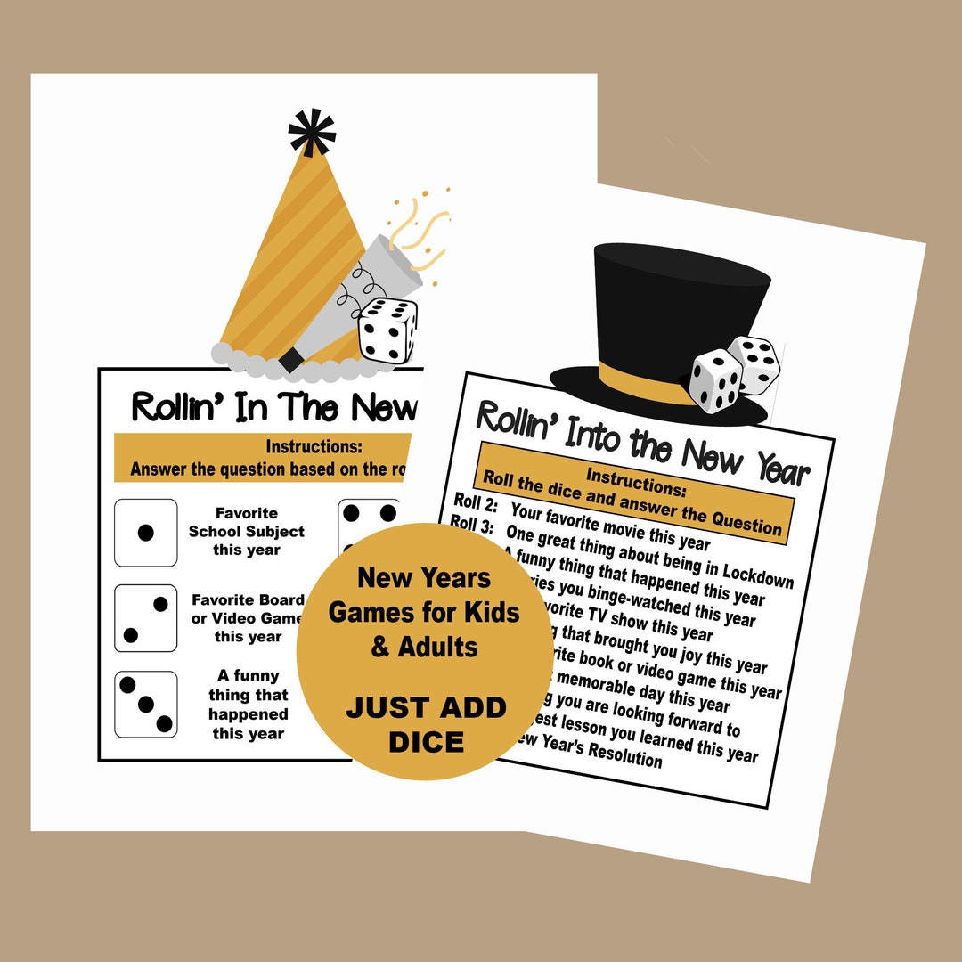 New Years Game for Kids, New Years Party Game, Children's New Years ...