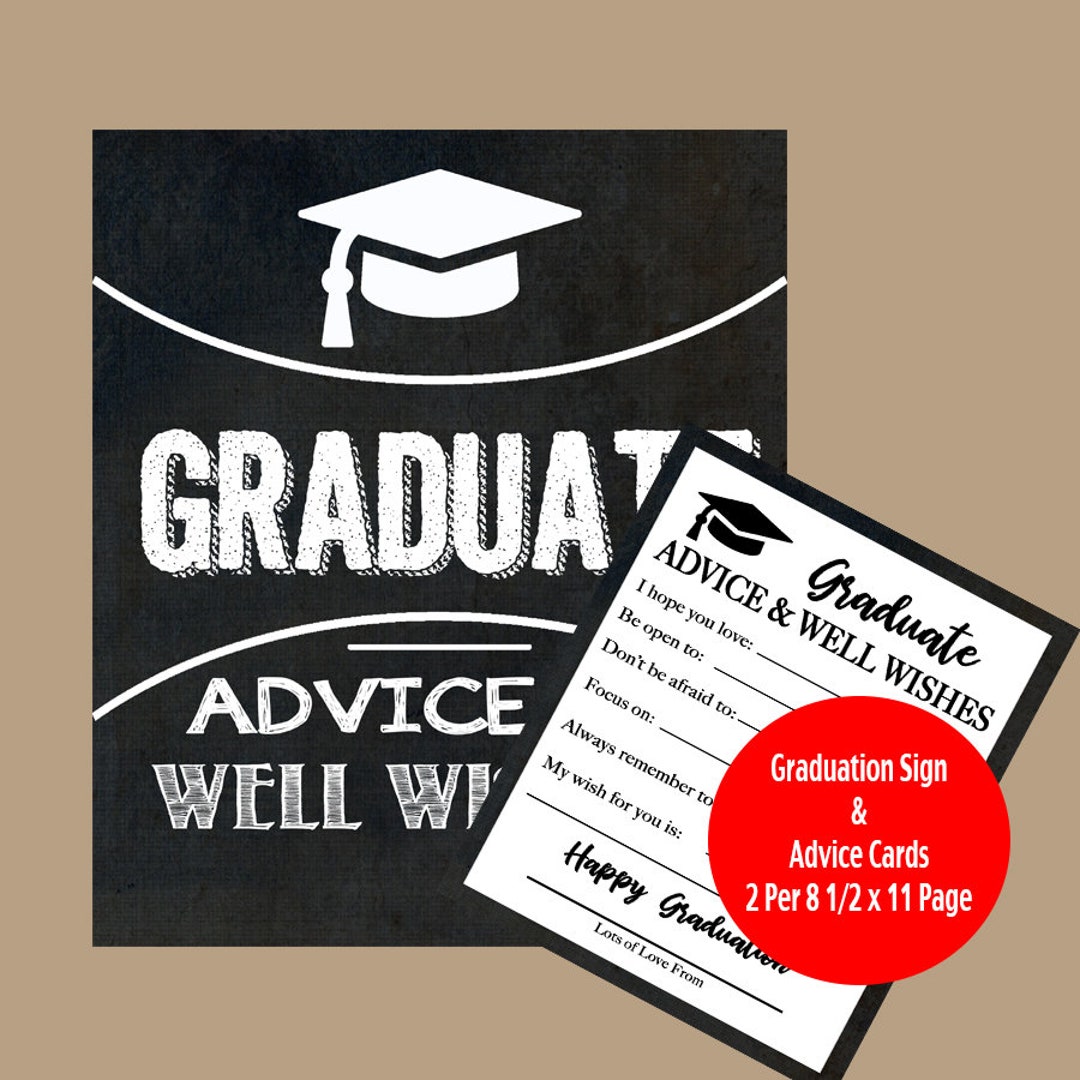 Graduate Advice Sign, Graduate Prints, Graduation Party Decor, 2021 ...
