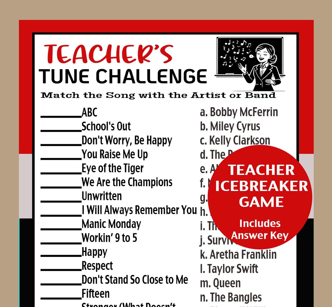 Teacher Trivia Music Game, Teacher Icebreaker Game, Teacher Retirement ...