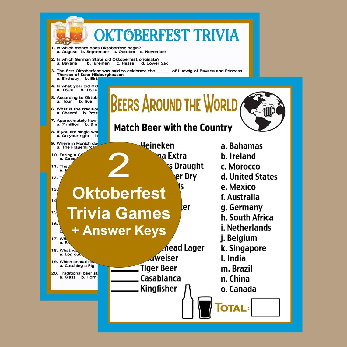Oktoberfest Trivia Games, Beers Around the World Trivia, Oktoberfest ...
